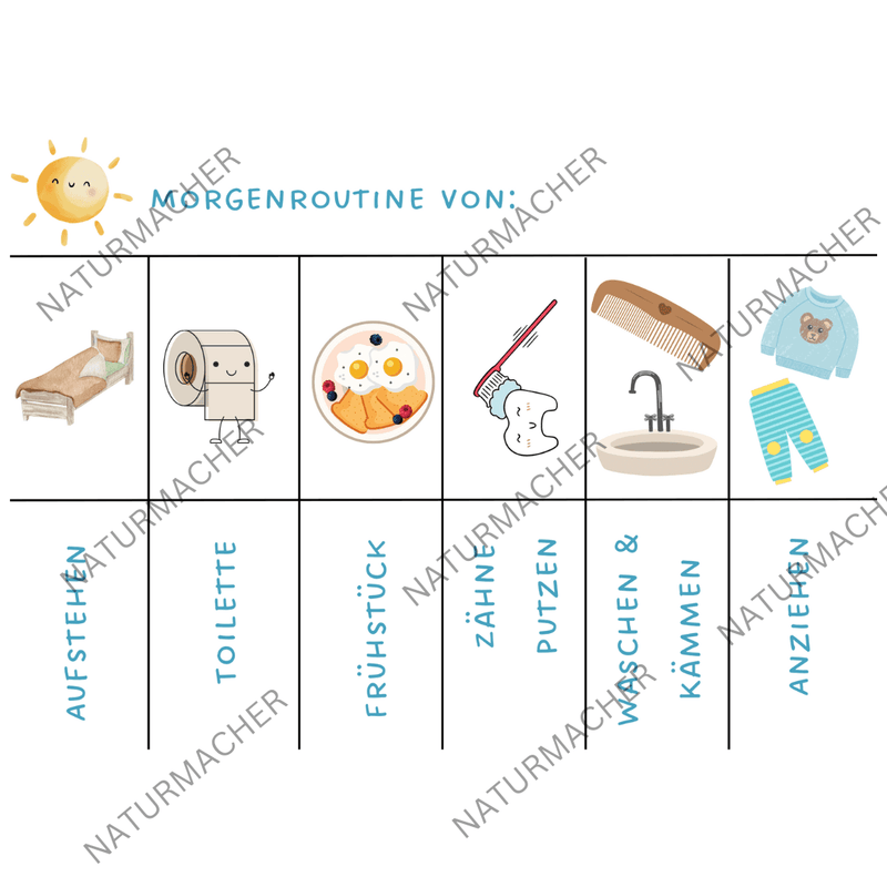 Morgenroutine Kinder - Plan zum Gratis-Download als PDF – Naturmacher